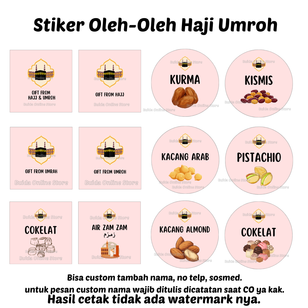 Jual Sticker Stiker Gift From Hajj Umroh Label Kemasan oleh-oleh Haji ...