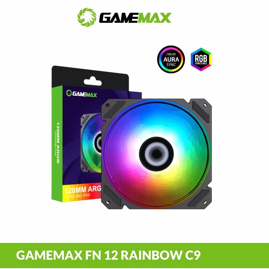 Jual Fan Casing 12Cm Gamemax FN-12Rainbow-C9 ARGB CPU Cooler Fan ...