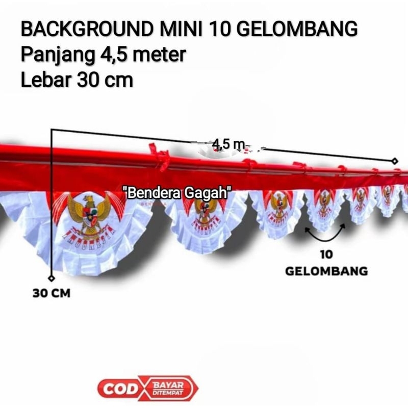 Jual Bendera background mini garuda 10gelombang | Shopee Indonesia