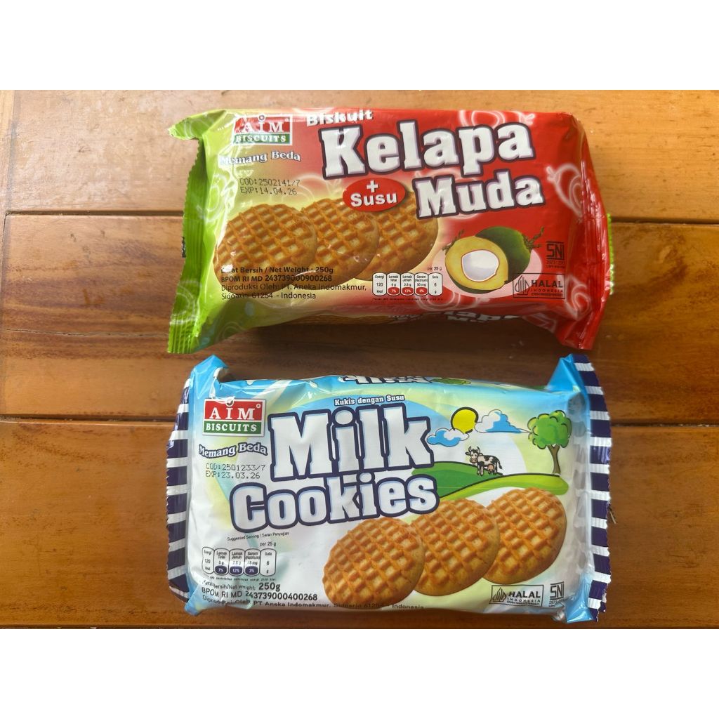Jual AIM Biscuits Biskuit Kelapa Muda Milk Cookies 250g | Shopee Indonesia