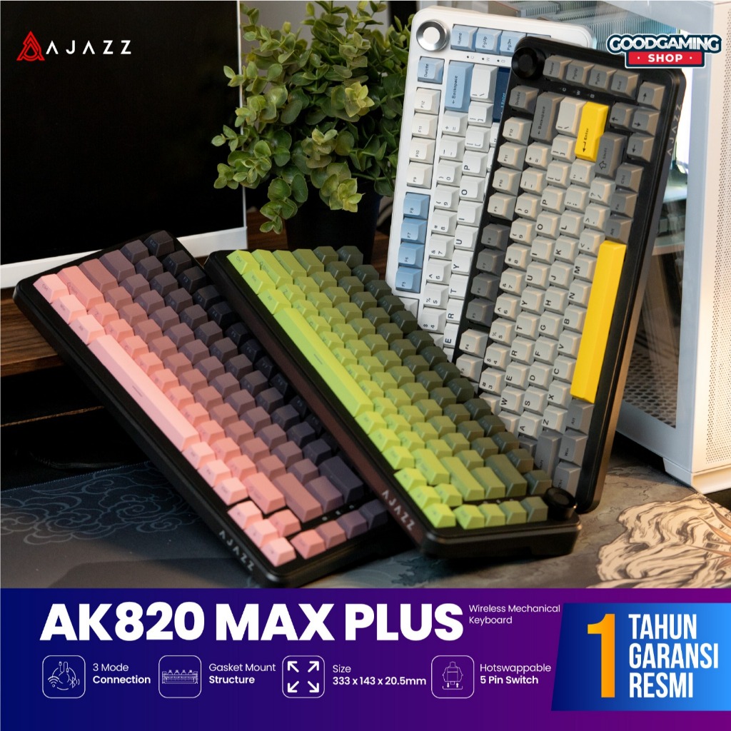 Jual Ajazz AK820 MAX PLUS / AK-820 MAX + [No Screen] Gaming Keyboard Tri Mode 8000mAh Gasket Hot ...