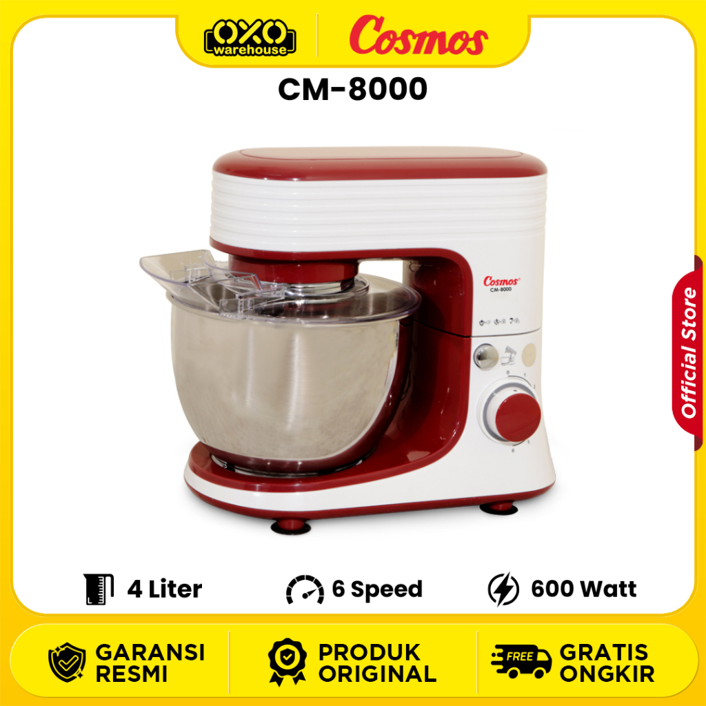 Jual COSMOS Stand Mixer CM-8000 Mixer Berdiri dengan Mangkuk 4 Liter ...