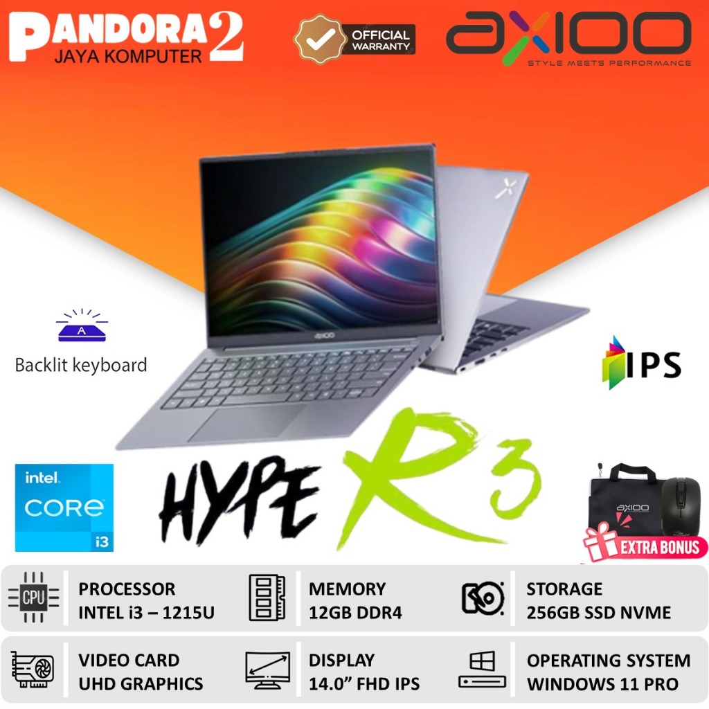 Jual AXIOO HYPE R3 INTEL I3 1215U 12GB 256GB 14.0 FHD BL Windows 11 Pro ...