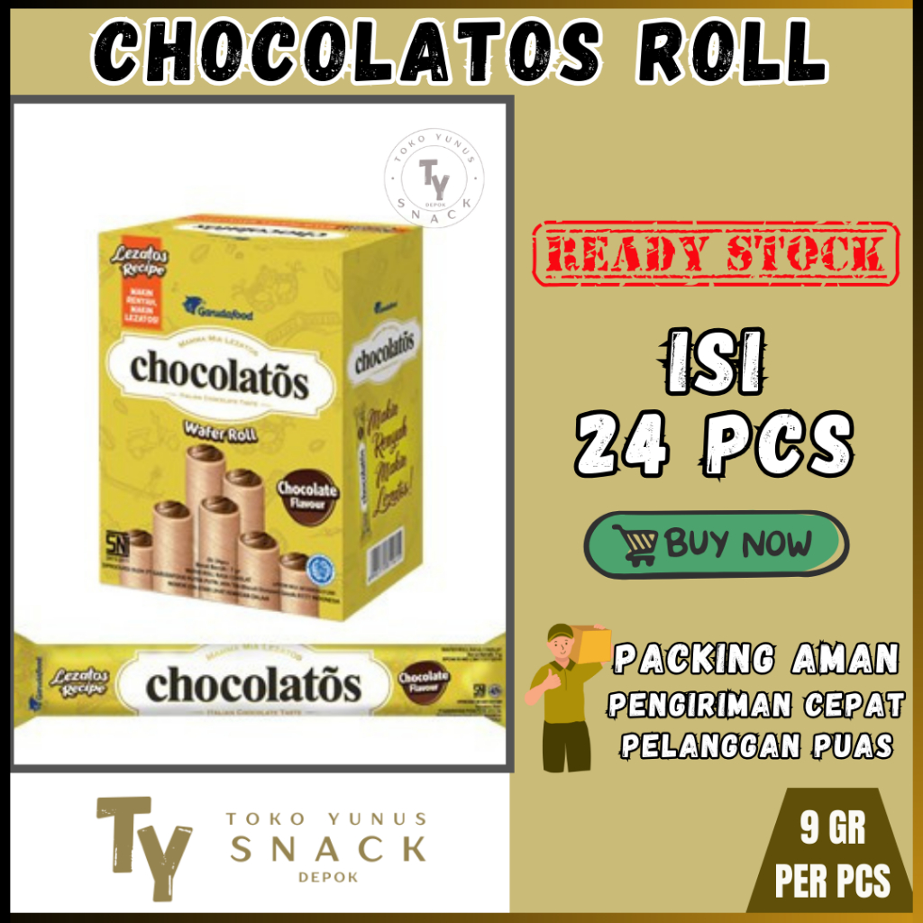 Jual CHOCOLATOS WAFER ROLL BOX // CHOCOLATOS 500 | Shopee Indonesia