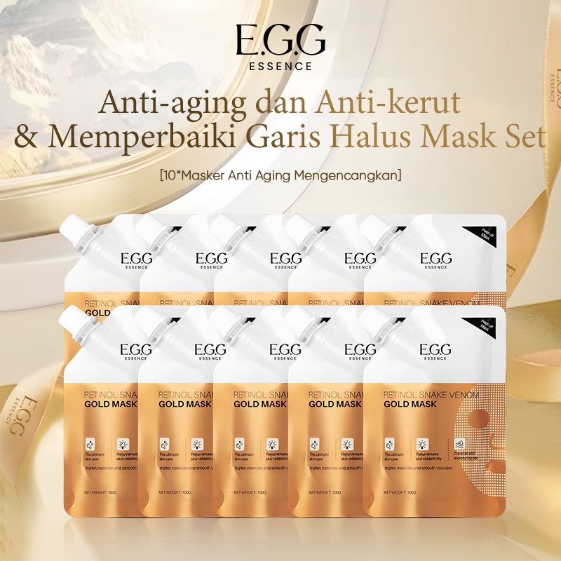 Jual EGG-[BPOM]Gold Masker Anti Aging Mengencangkan Emas Retinol Snake ...