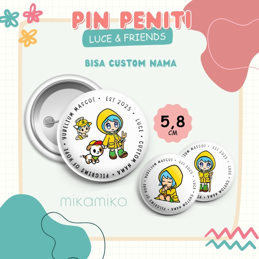 Jual Pin Button / Peniti Bulat Bisa Custom Nama Tema Luce & Friends ...