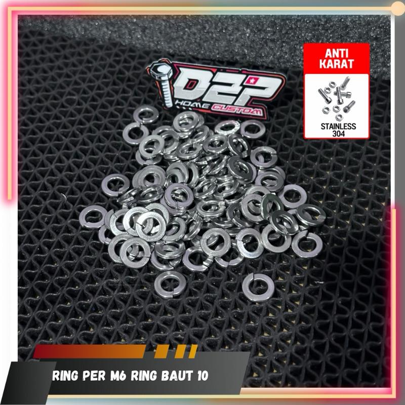 Jual Ring per m6 ring per baut 10 stainless | Shopee Indonesia