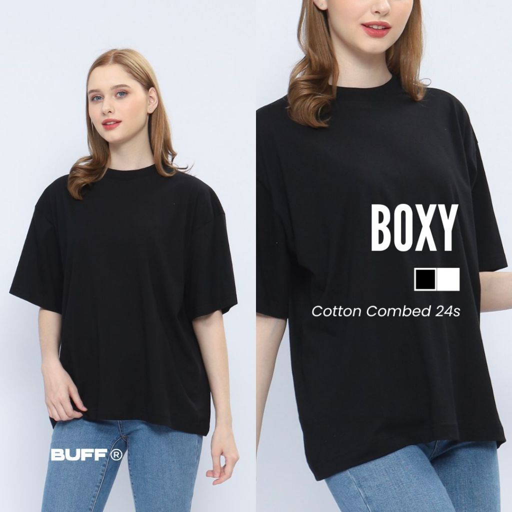 Jual Buff Studios (Banyak Warna) Kaos Boxy Polos Cotton Combed 24s (100 ...