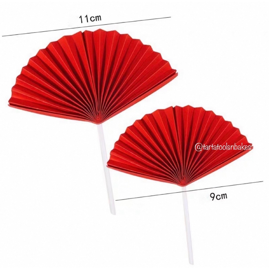 Jual Topper Kipas | Hiasan Kue | Cake Decoration | Kipas Merah, Gold ...