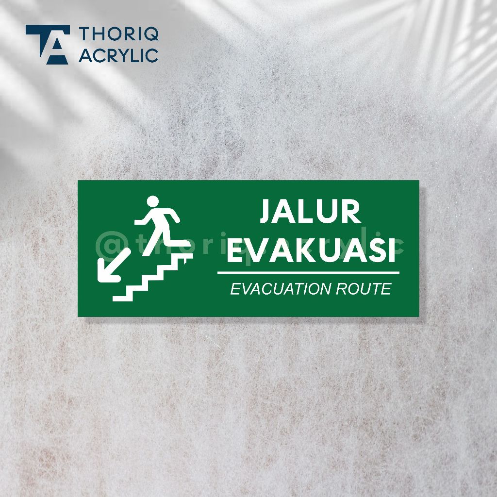 Jual Sign Acrylic Jalur Evakuasi turun Tangga | Akrilik Jalur Evakuasi ...