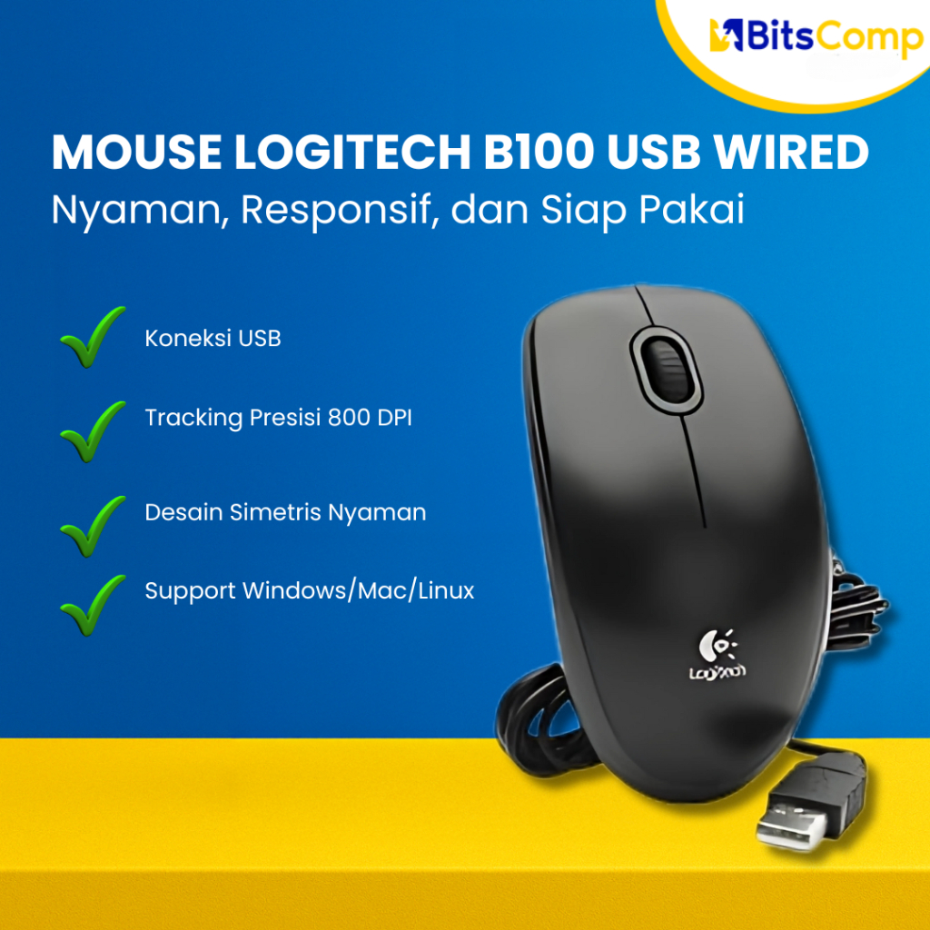 Jual Mouse Logitech B100 Mouse Kantoran Gaming Ringan | Shopee Indonesia