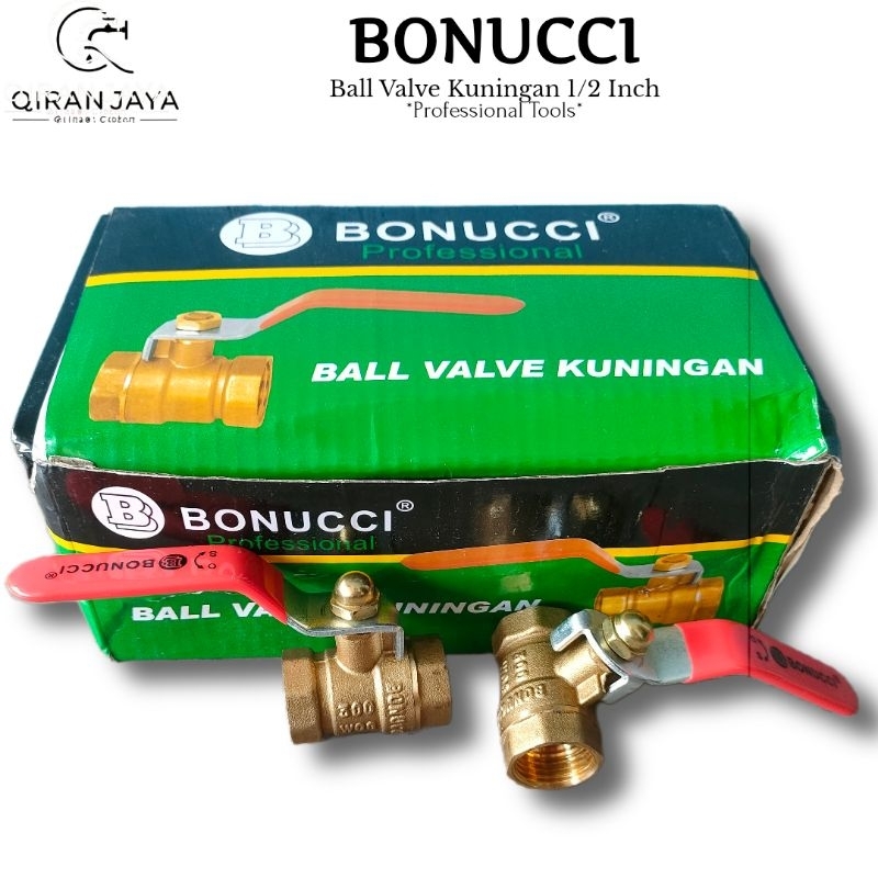 Jual BONUCCI Ball Valve Stop Kran Kuningan 1/2 Inch | Shopee Indonesia
