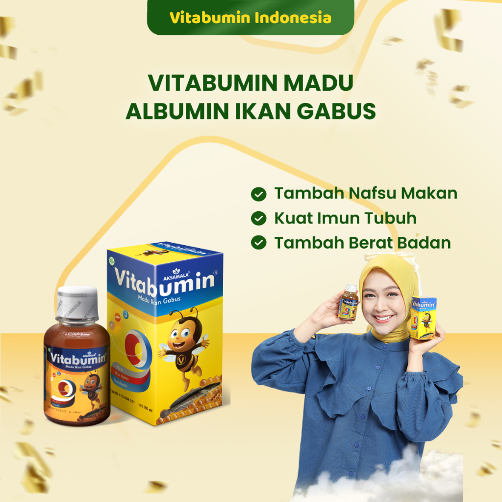 Jual Vitabumin 130ml - Madu Penambah Nafsu Makan dan Berat Badan Anak - Madu Albumin Ikan Gabus ...