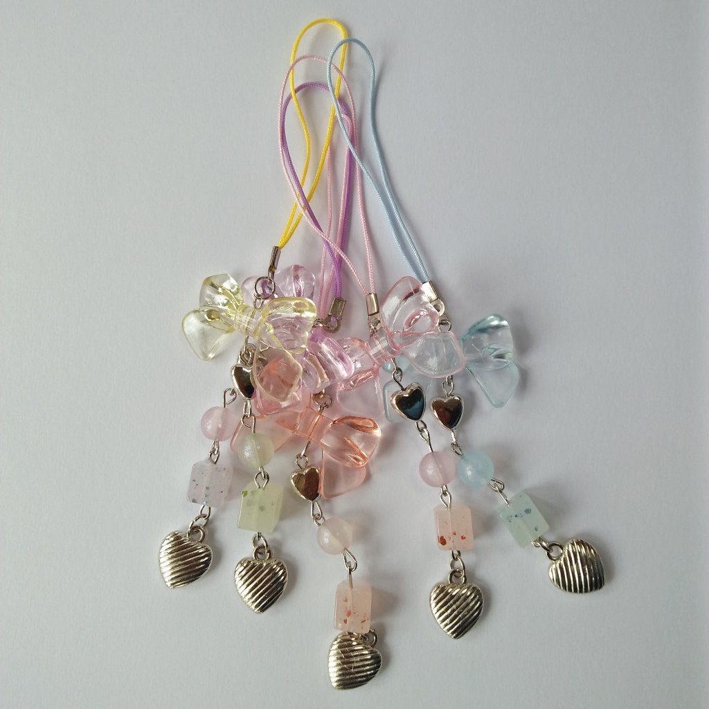 Jual strap phone pita aesthetic/gantungan hp pita jumbo bening ...