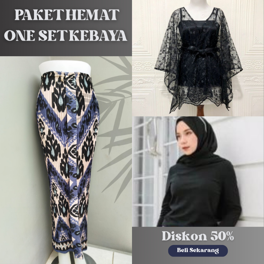 Jual ONESET HEMAT!! BRUKAT MODERN MODEL TERBARU TILLE MUTIARA ROK PLISKET BATIK 2025 WISUDA ...
