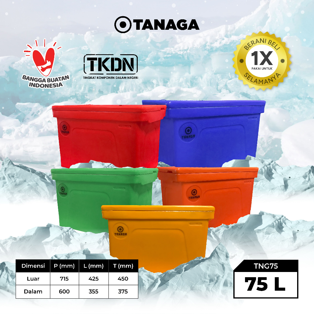Jual TANAGA Cool Box 75 Liter Cooler Box Es Batu Ikan Daging Ice Box ...