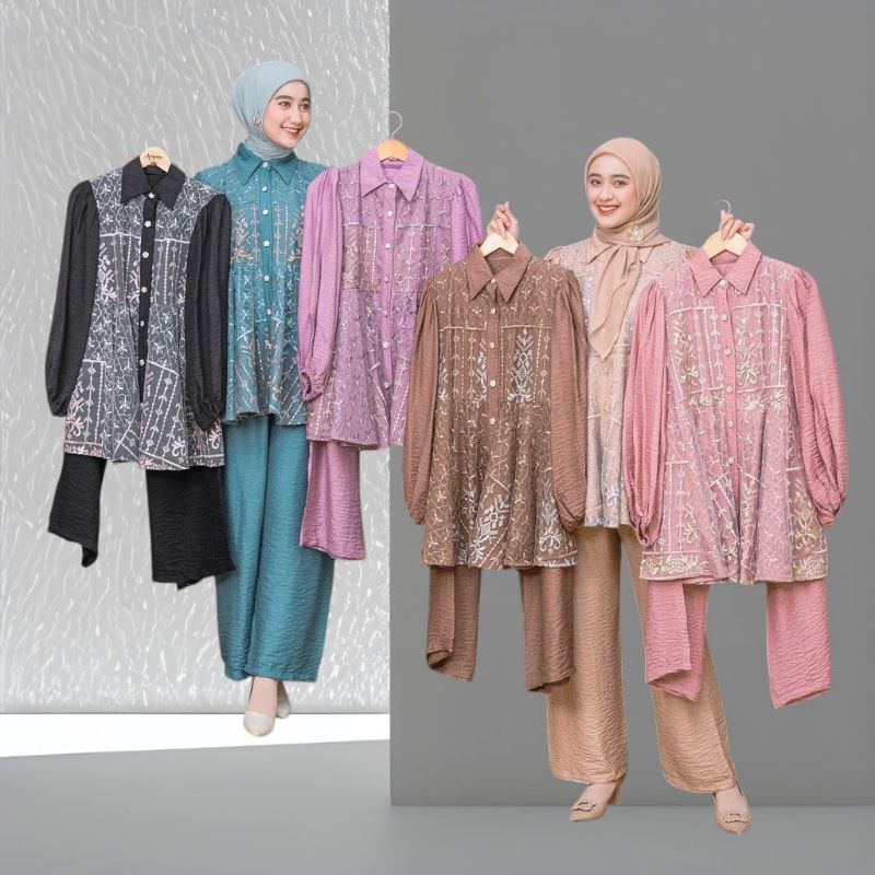 Jual ONE SET NATASYA CRINGKLE COMBINASI BROKAT TERBARU 2025 | Shopee ...