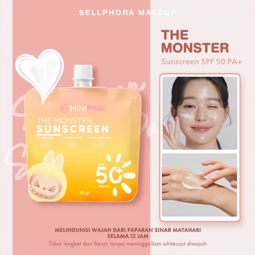 Jual THE MONSTER LABUBU Sunscreen SPF 50 PA+ 30 ml - Sunscreen Lotion ...
