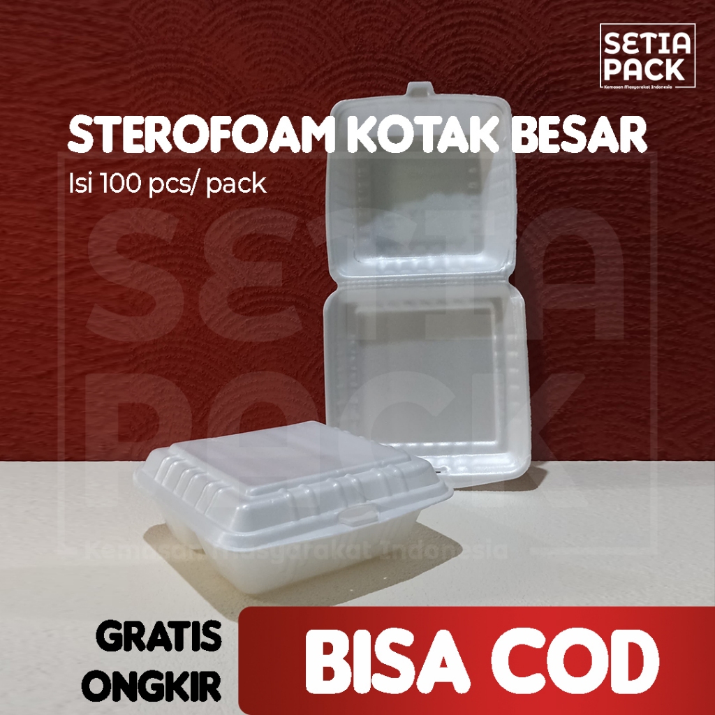 Jual Sterofoam Gabus Makanan Kotak Makan Lunch Box Foam Gabus Putih ...