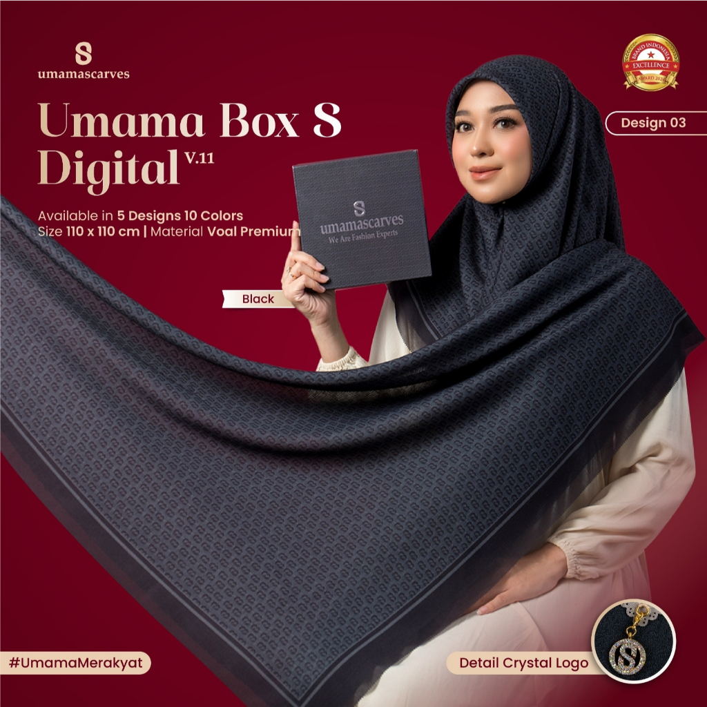 Jual Hijab Umama Box Scarves Voal Premium Motif Terbaru | Jilbab Umama ...