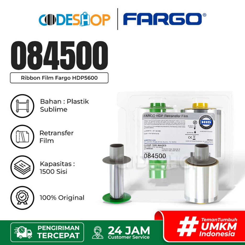 Jual Retransfer Film Clear 1500 Images PN 084500 ID Card Fargo HDP5600 ...