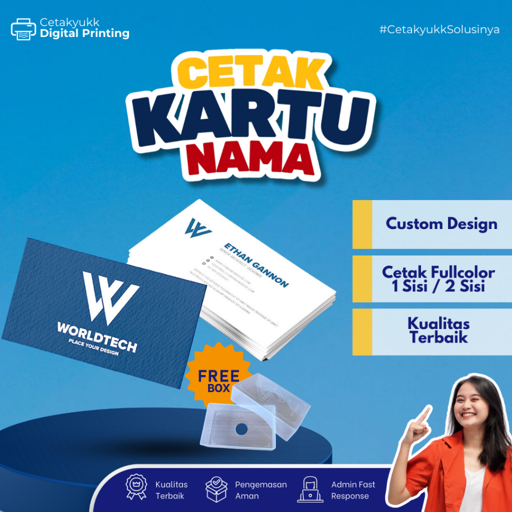 Jual Cetak Kartu Nama Print Name Card 1 Sisi 2 Sisi Bahan Art Paper ...