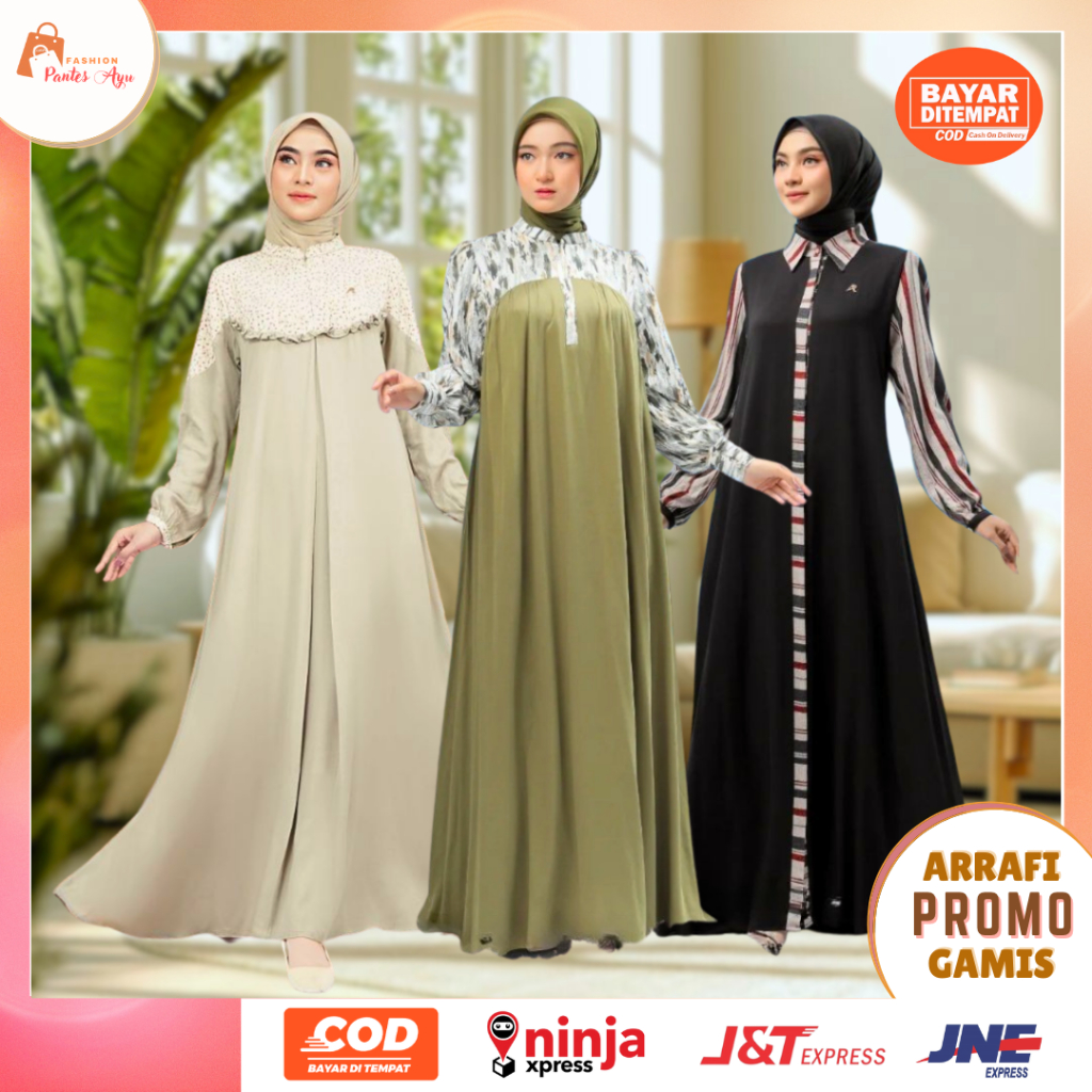 Jual Ready Dress Arrafi Vienna Dress Gamis Busui bahan Rayon Premium ...