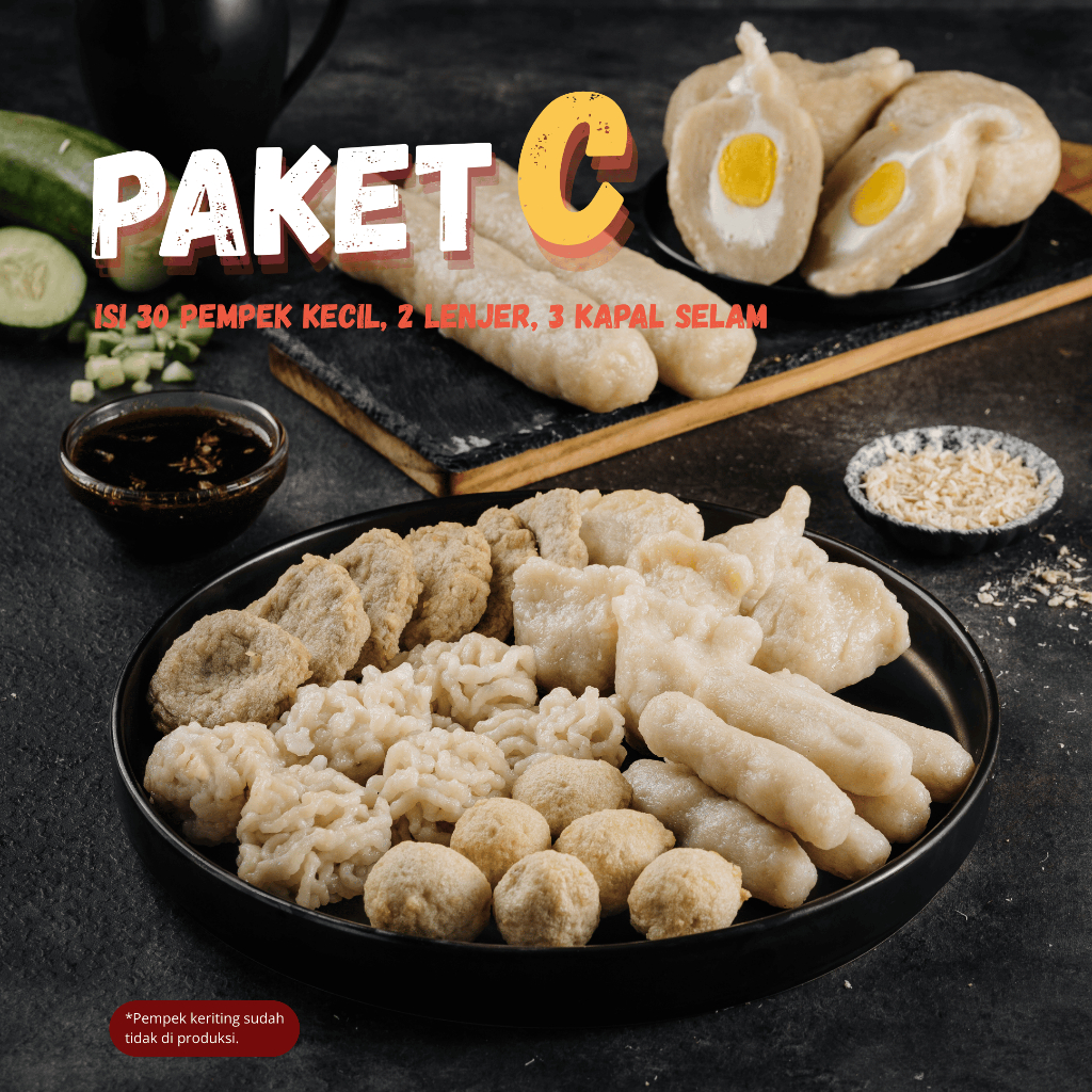 Jual Pempek AA - Paket C 30 Pempek mix, 2 Lenjer Besar, 3 Kapal Selam ...