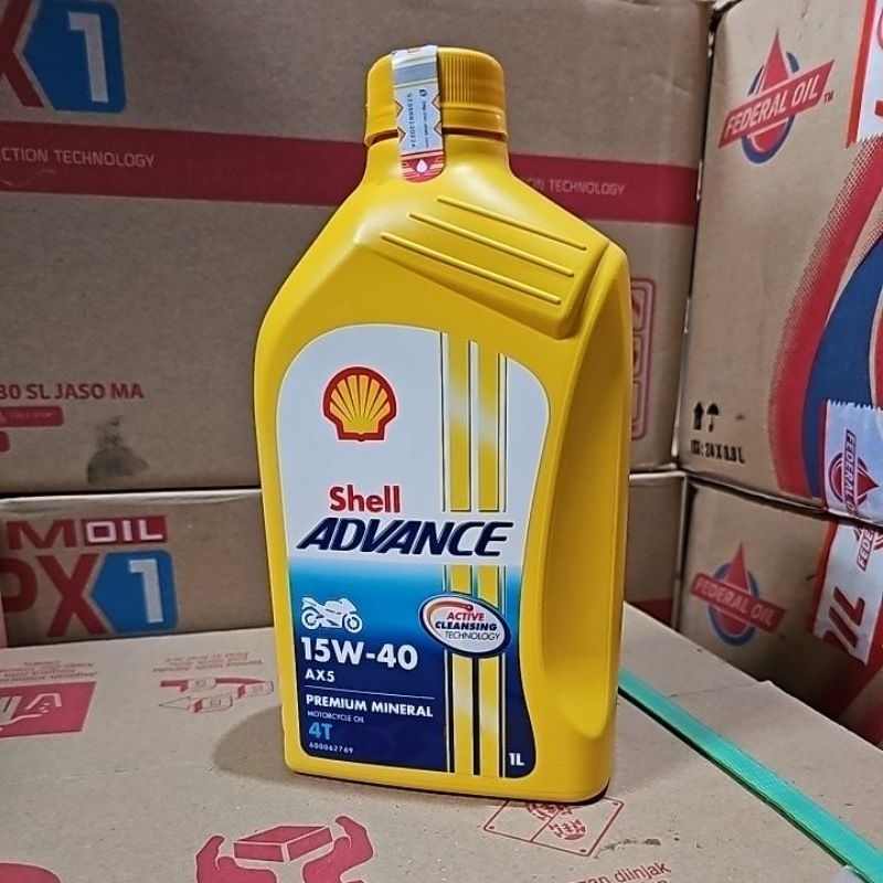 Jual Oli Shell Advance AX5 1 Liter 15W-40/Oli Mesin Motor 4T/Oli Mesin Gigi & Sport 150CC ...