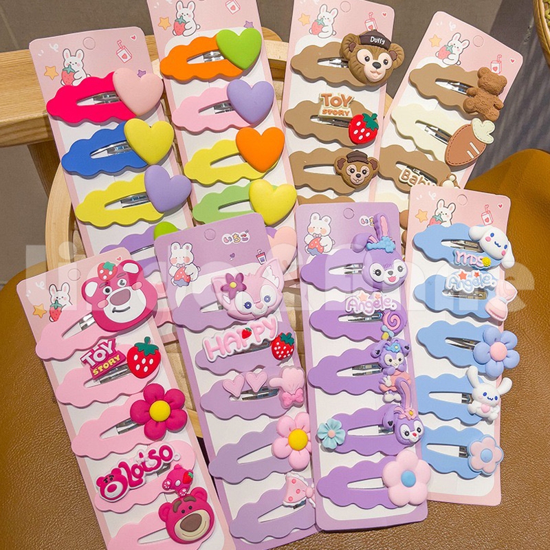Jual L&A 5 PCS Set Jepit Rambut Anak Karakter Bear Lotso Cinnamorrol ...