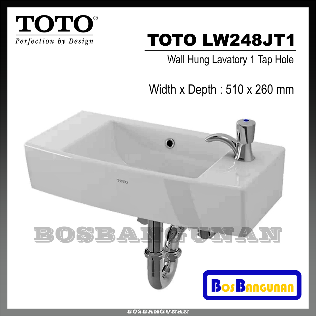 Jual Wastafel Gantung TOTO LW 248 JT1 / Wall Hung Lavatory TOTO LW248JT1 / TOTO LW248JT1 Wall ...