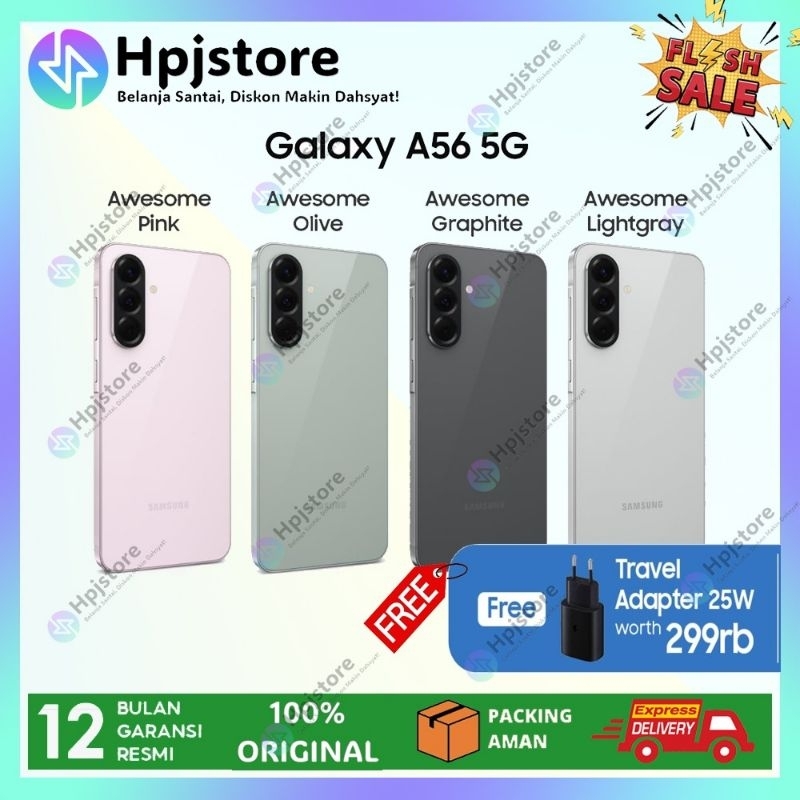 Jual SAMSUNG GALAXY A56 5G RAM 8GB+256GB 12GB 256GB CAMERA 50MP OIS HDR | 45W SUPER FAST CHARGE ...