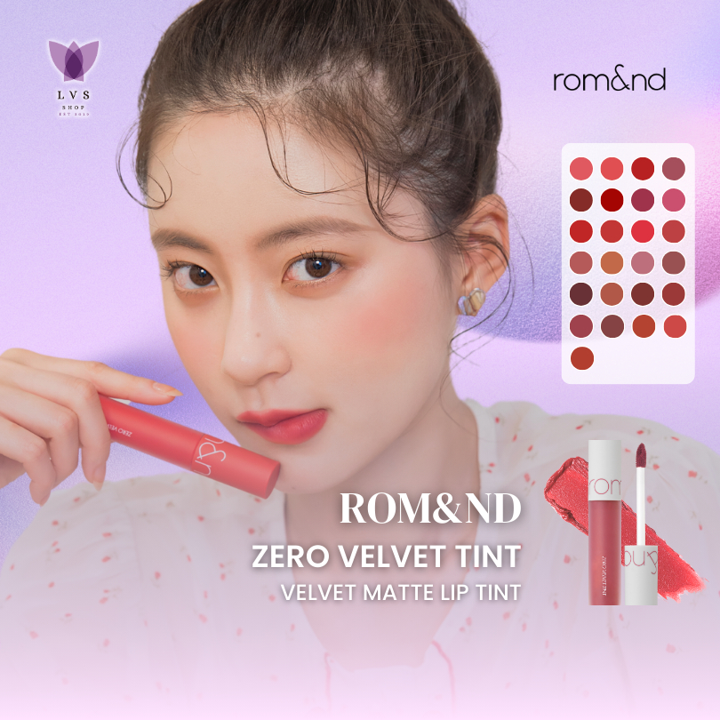 Jual ROMAND Zero Velvet Tint (25 Shade) | Lipcream Korea Velvet Matte ...