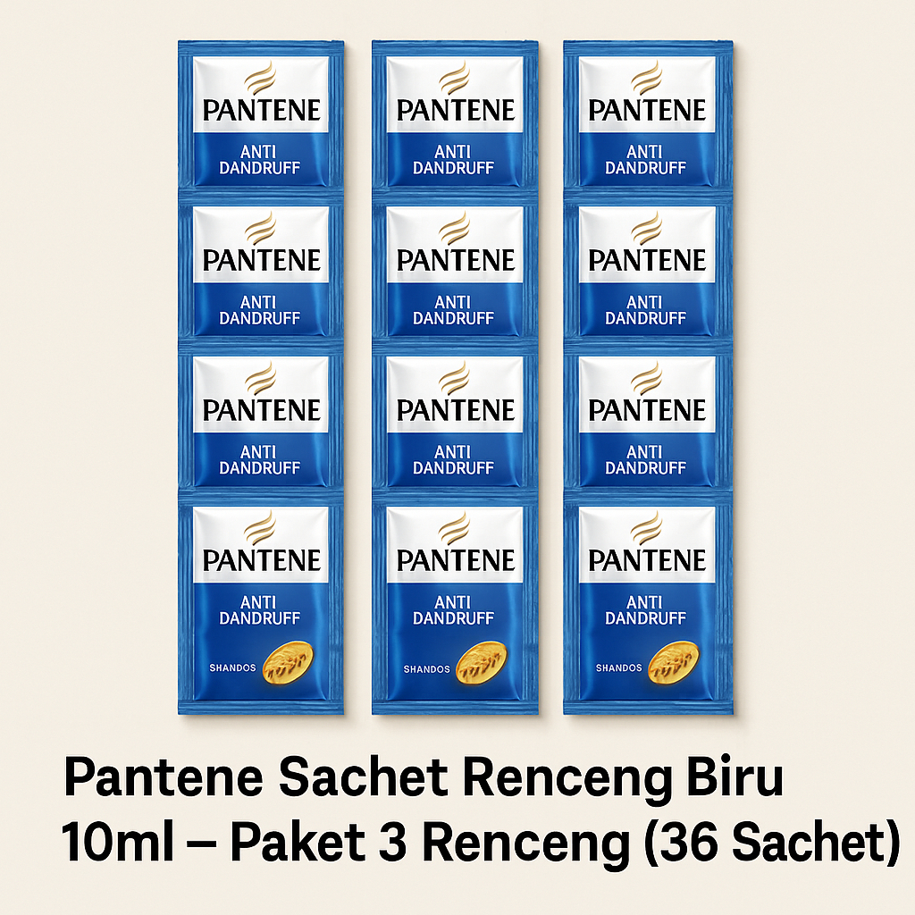 Jual Pantene Sachet Renceng Biru 10ml – Paket 3 Renceng (36 Sachet ...