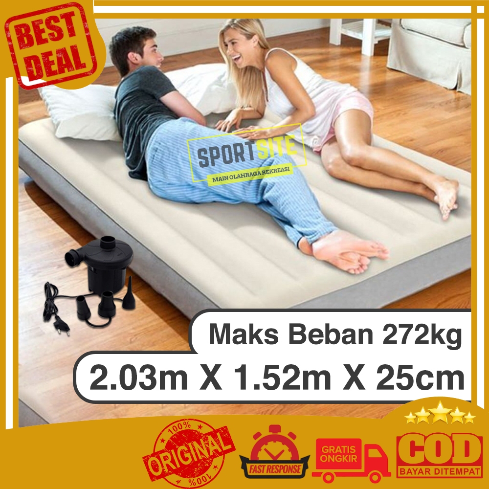 Jual Intex Durabeam Queen Abu High Airbed 1.52m x 2.03m x 25 cm Kasur ...