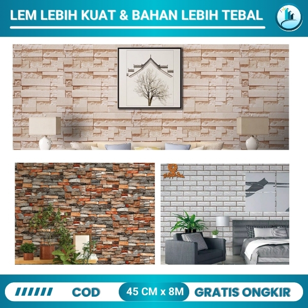 Jual Wallpaper Dinding Bata Stiker Dinding Bata Walpaper Dinding Bata ...