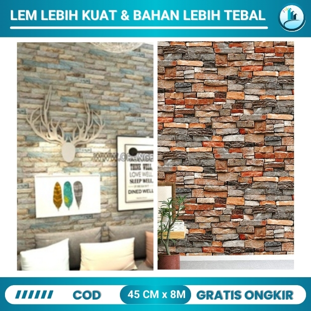 Jual Sticker Walpaper Bata Putih Stiker Wallpaper Dinding Motif Batu ...