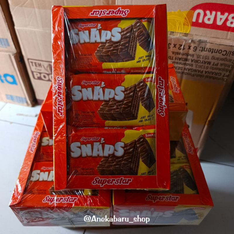 Jual (1 BOX / 12 PCS ) SUPERSTAR SNAPS Wafer Salut Coklat 28g | Shopee ...