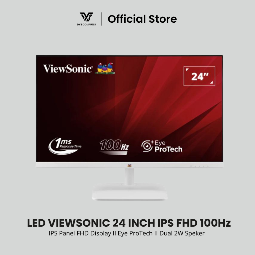 Jual LED Monitor Viewsonic VA2432-MH-W 24" IPS FHD 100Hz 1ms HDMI VGA ...