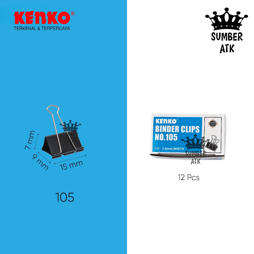 Jual BINDER CLIP KENKO No.105 KENKO BINDER CLIP / PENJEPIT KERTAS ...