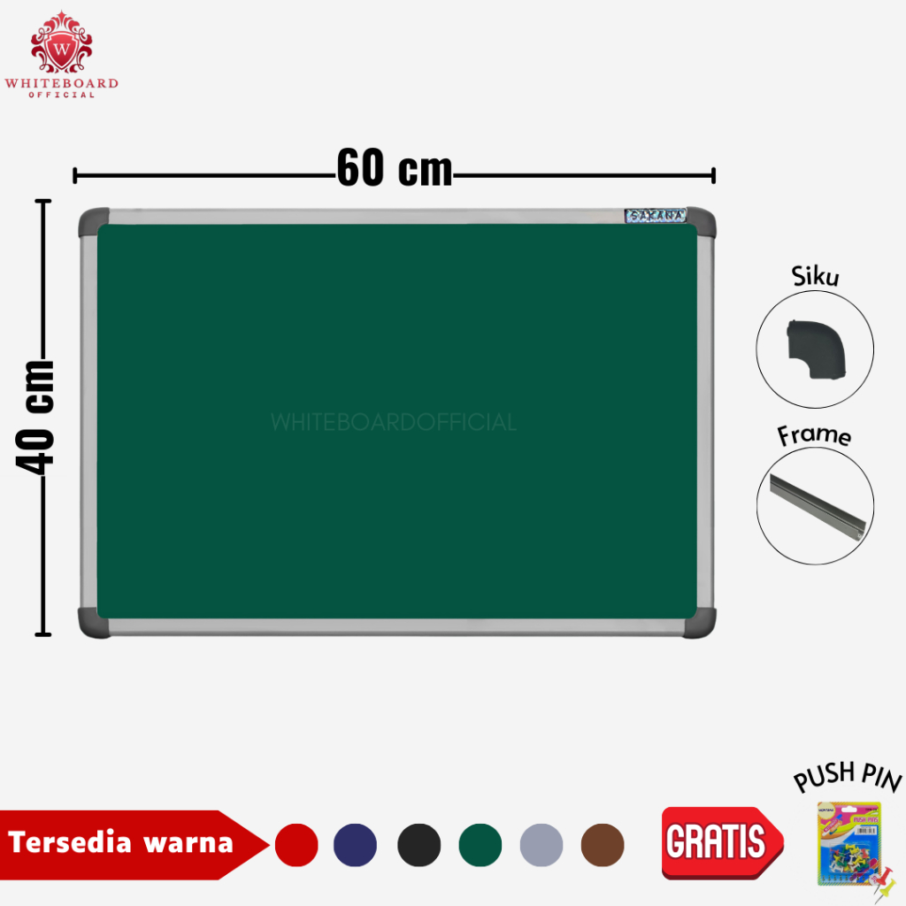 Jual SAKANA Softboard Bludru Gantung 40x60cm / Cork Board / Pin Board ...