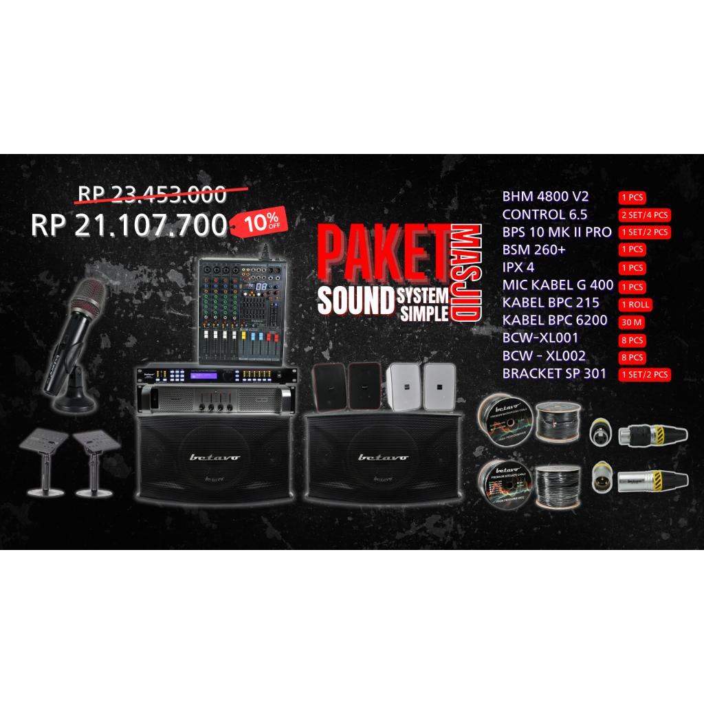 Jual Paket Sound System Masjid Kecil / Simple | Full System Betavo ...