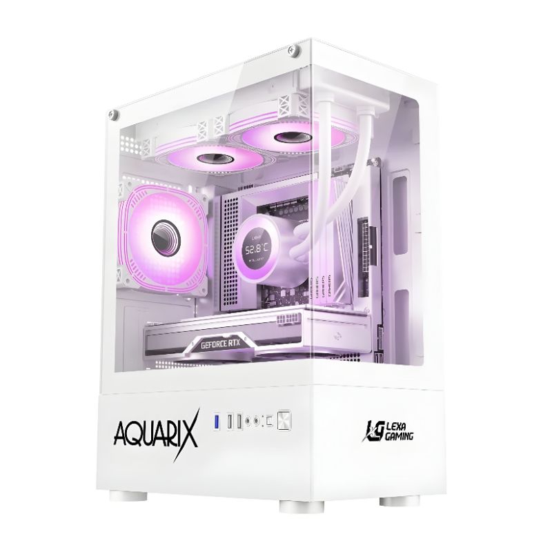 Jual Hose XLG AQUARIX MINI ARGB White Full TG USB 3.0 Micro ATX + 3 FAN ...