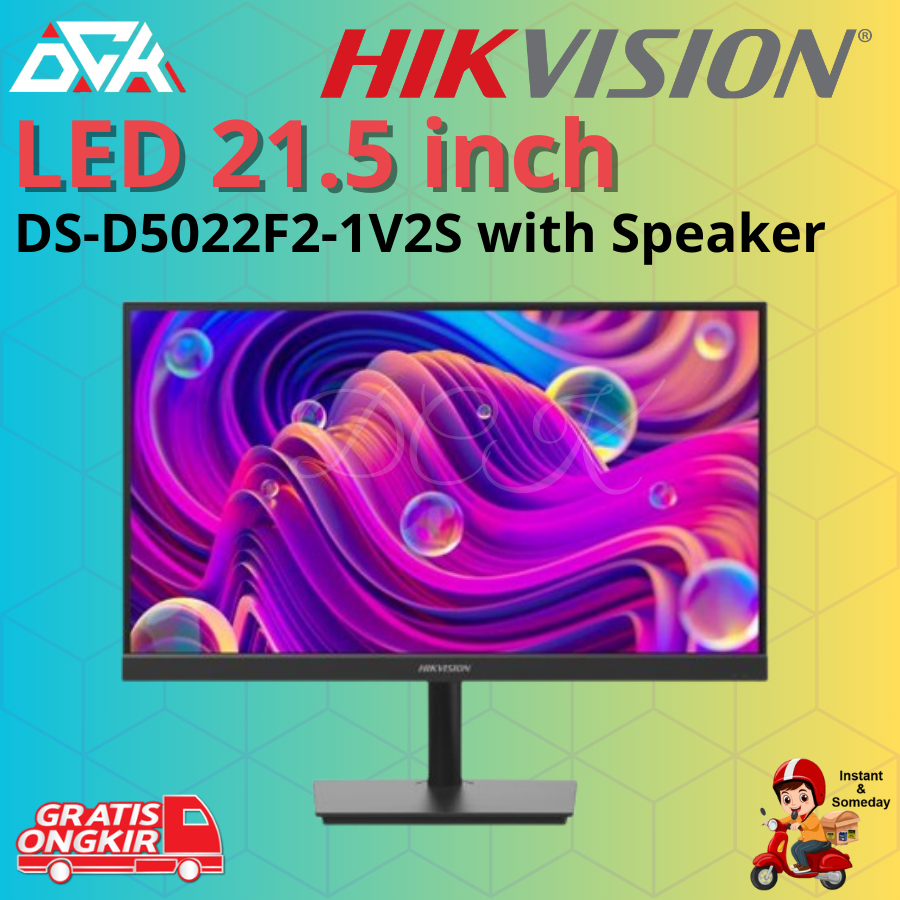 Jual Monitor Hikvision DS-D5022F2-1V2S 21.5 inch FHD 100Hz VA with Speaker | Shopee Indonesia