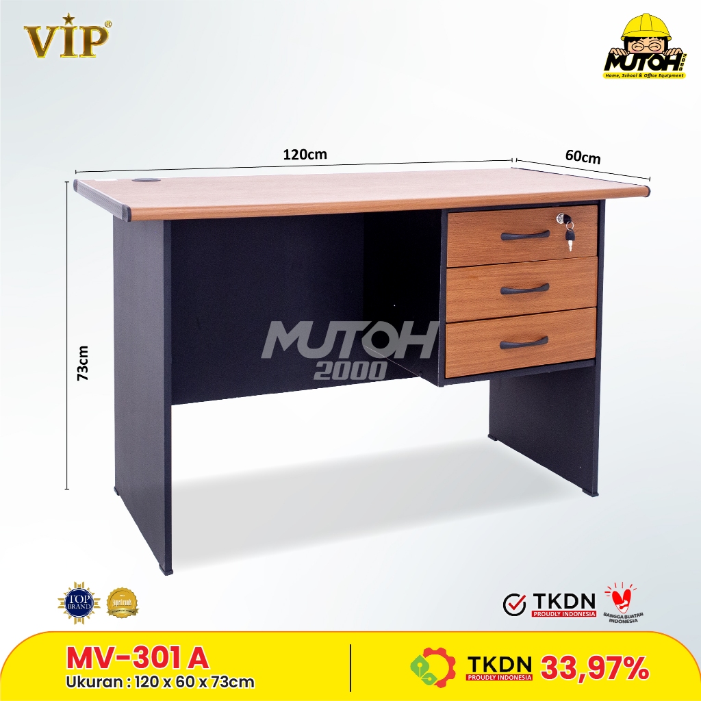 Jual Meja VIP MV-301 meja kerja kantor 1/2 Biro meja kantor meja kerja ...