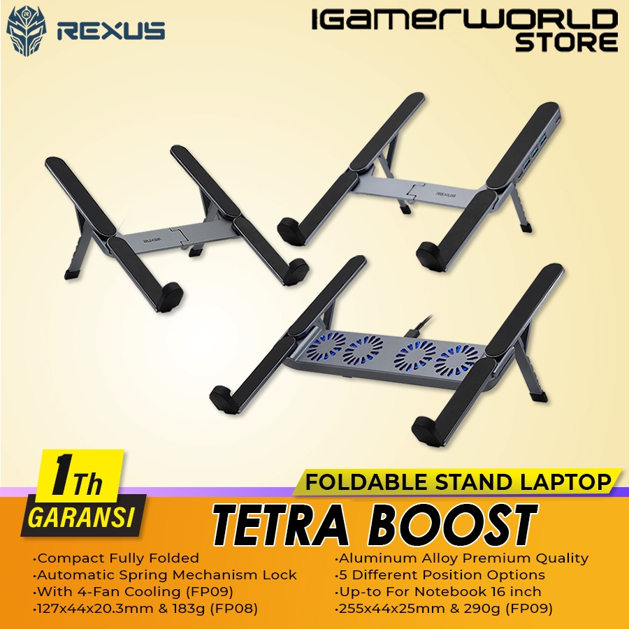Jual Rexus Tetra Boost FP08 FP09 FP10 Alloy Laptop Stand Cooling Pad ...