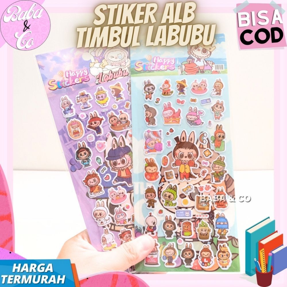 Jual STIKER ALB TIMBUL LABUBU LUCU UNIK STICKER 1 LEMBAR ALB 3D LABU ...