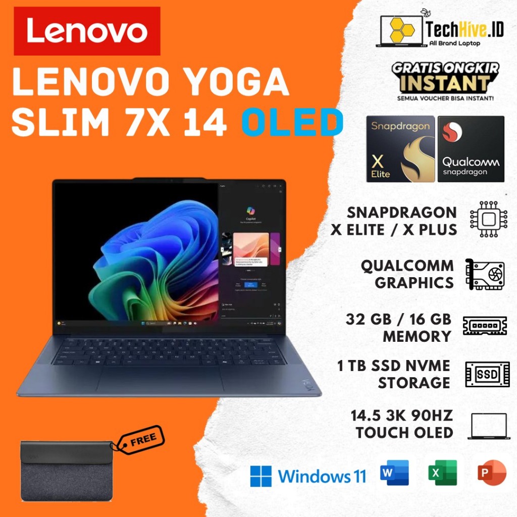 Jual Lenovo Yoga Slim 7X 14 Touch Oled Snapdragon X Elite / X Plus X1P ...