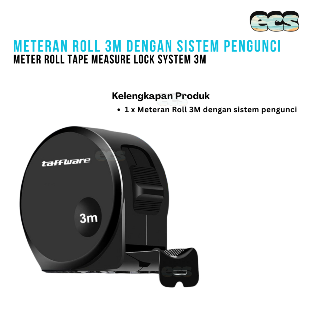 Jual METERAN ROLL TAPE MEASURE LOCK SYSTEM 16MM 3M ALAT UKUR | Shopee Indonesia