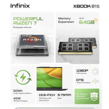 Jual LAPTOP INFINIX XBOOK B15 AMD RYZEN 7 5825 / 8GB 512GB / 15,6"FHD ...